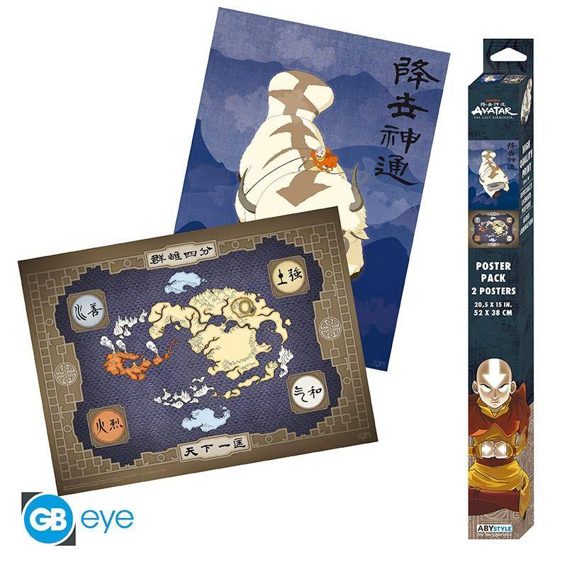 Avatar - Der Herr der Elemente - Poster Doppelpack Appa & Weltkarte ...